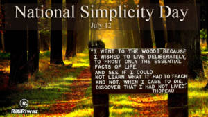 National Simplicity Day | RitiRiwaz
